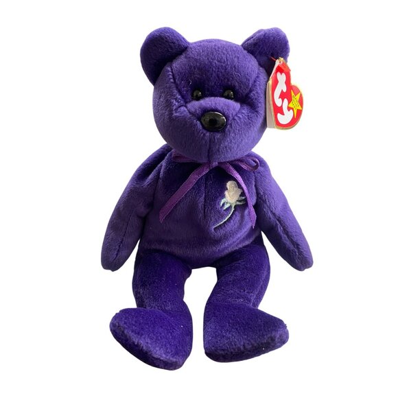Ty | Toys | Ty Beanie Babies Princess Diana Purple Bear 997 Polyester ...